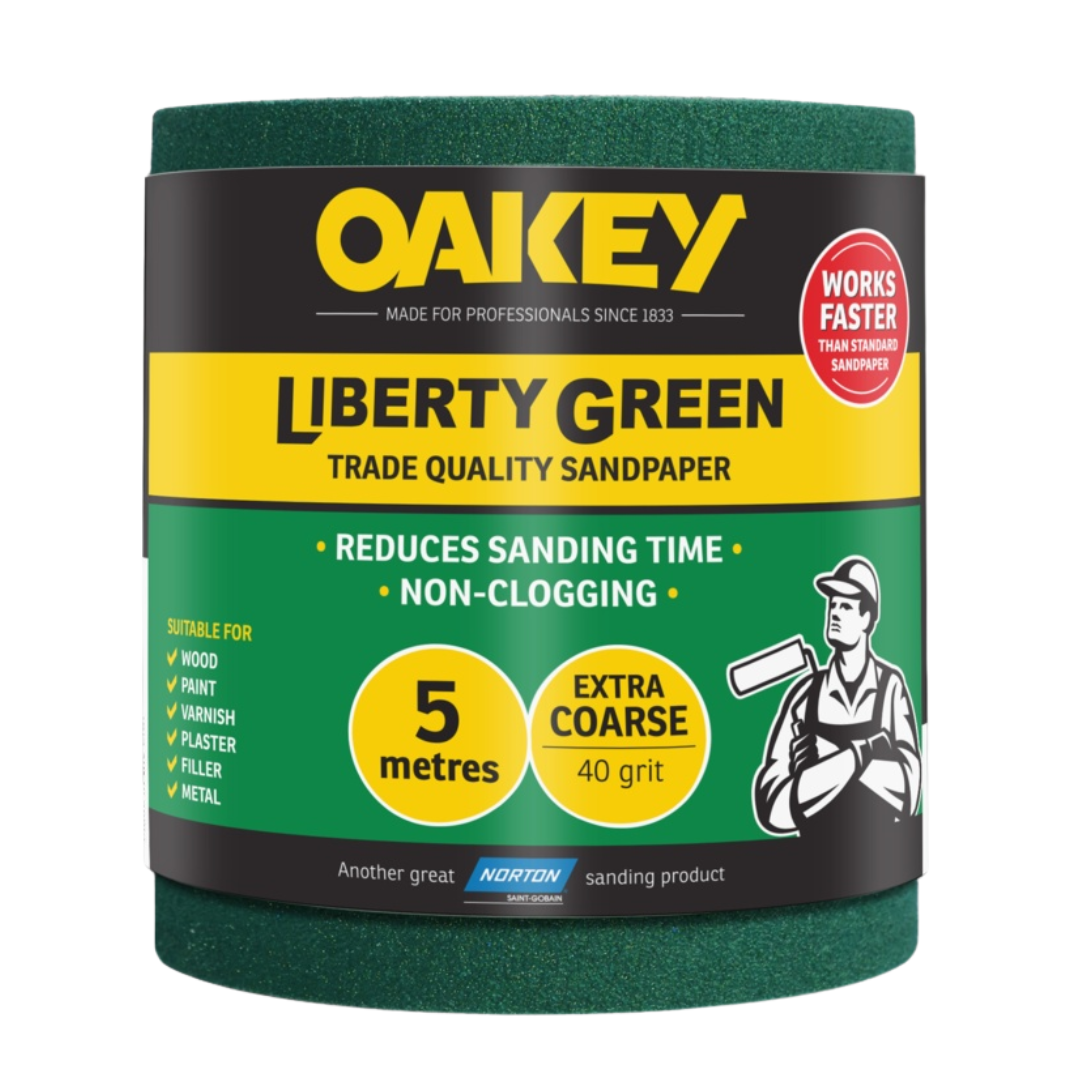 Decorating Supplies Direct - Oakey Liberty Green Sandpaper Roll 5m ...