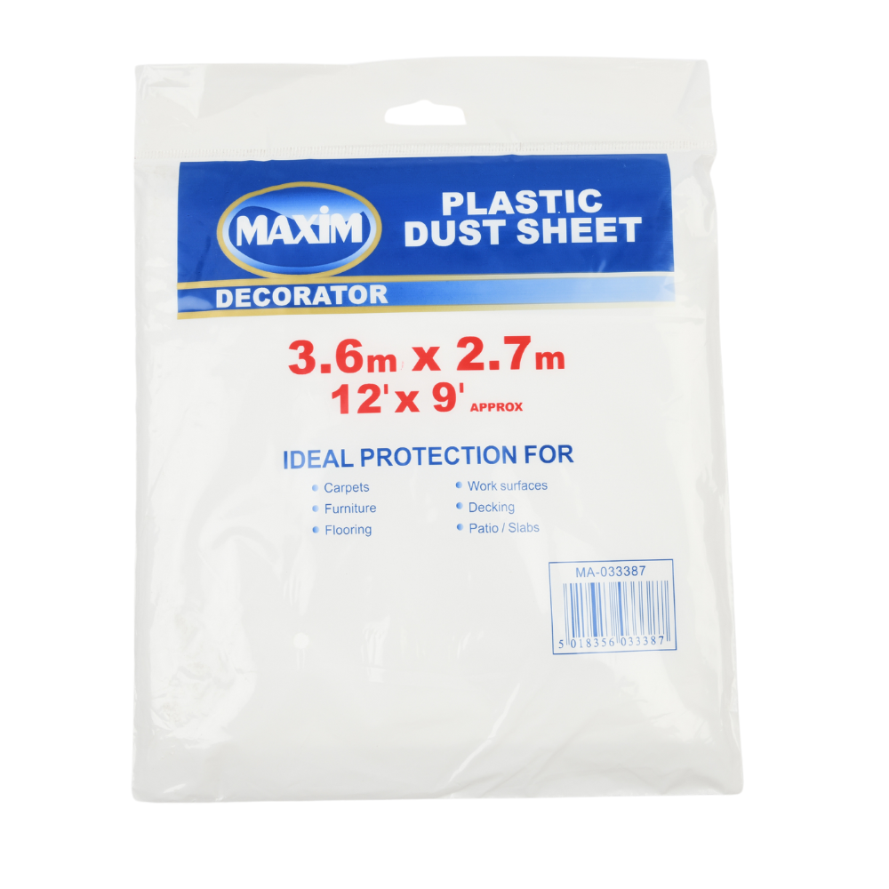 Decorating Supplies Direct - Maxim Plastic Dust Sheet 12' X 9'